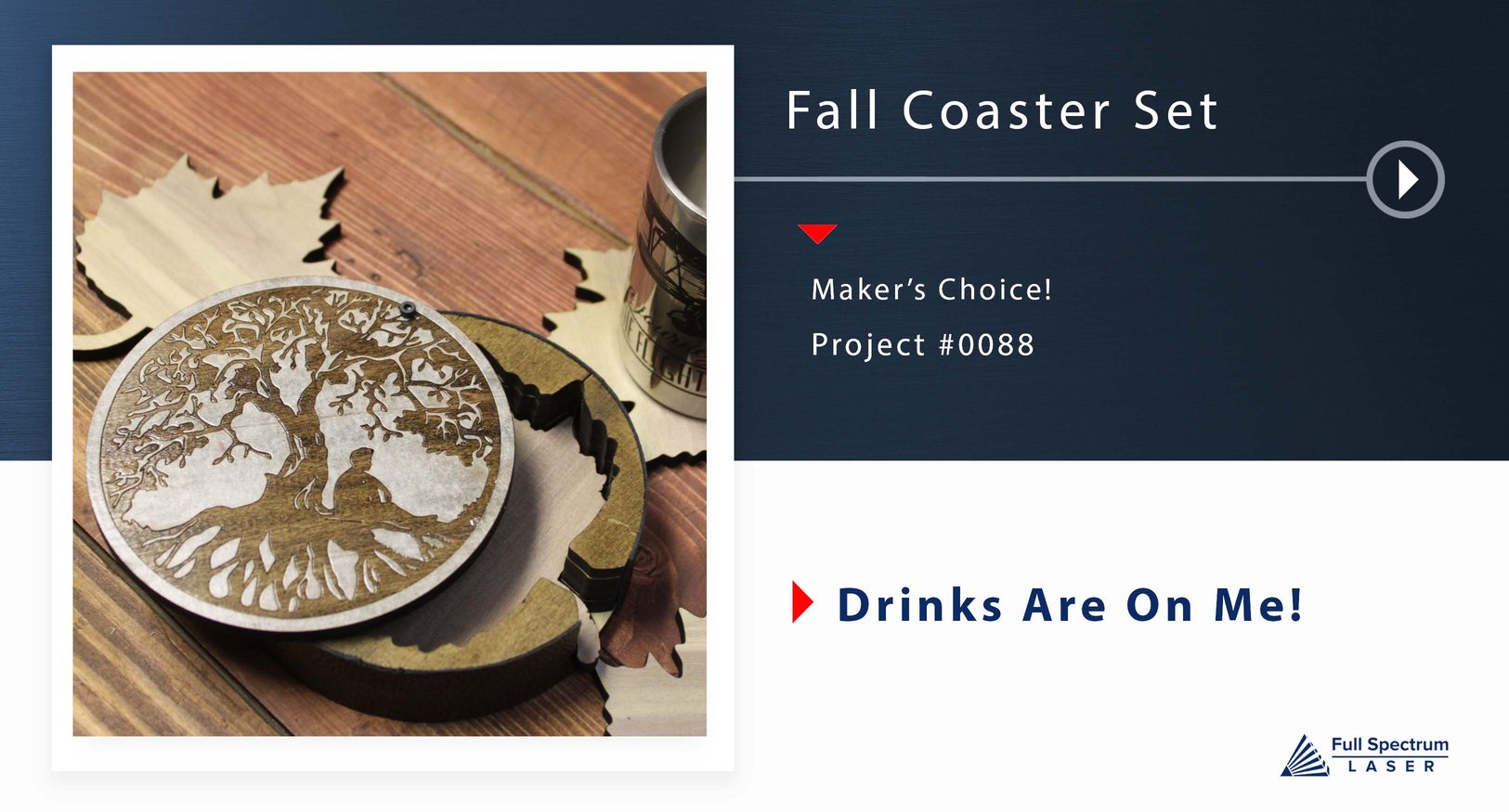 #0088 Fall Maple Leaf Coaster Set