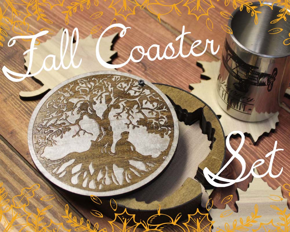 #0088 Fall Maple Leaf Coaster Set